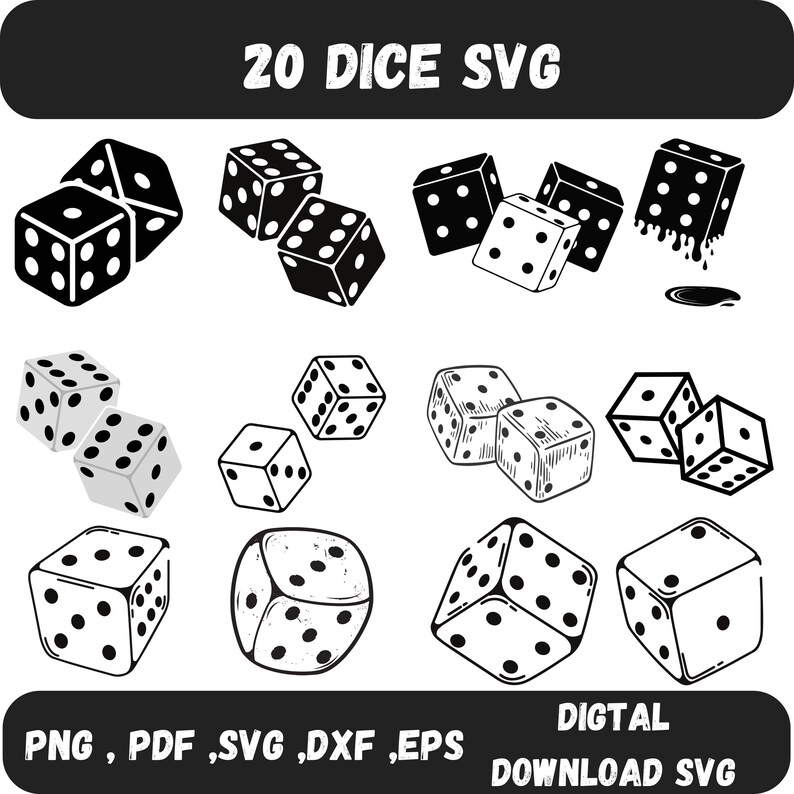 Dice SVG / Gambling Svg / Dice Clipart / Cut File / Cricut / Vector ...