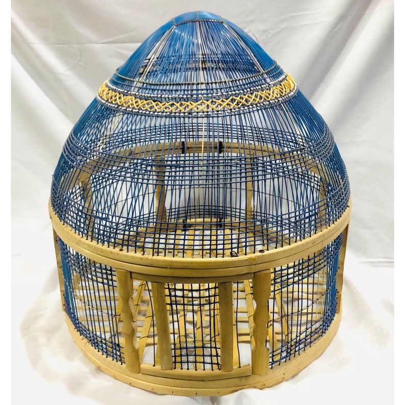 Large Oval Bird Cage Full Handmade , Brown Rustic Cage , Canary Cage ...
