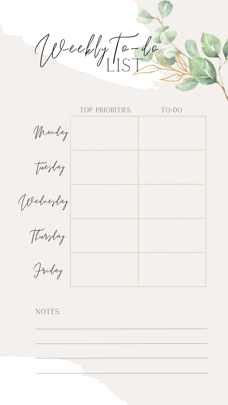 Minimalistic Aesthetic Daily & Weekly Planner - Etsy