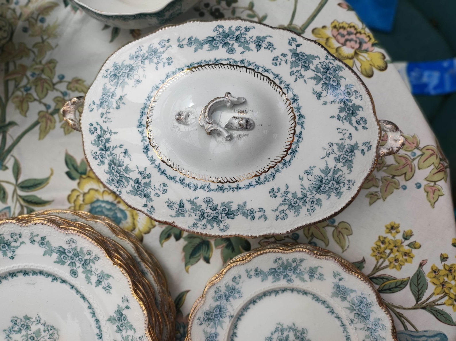 Antique Set of Dishes From the 1800s Decorated With Gold. 34 Items - Etsy