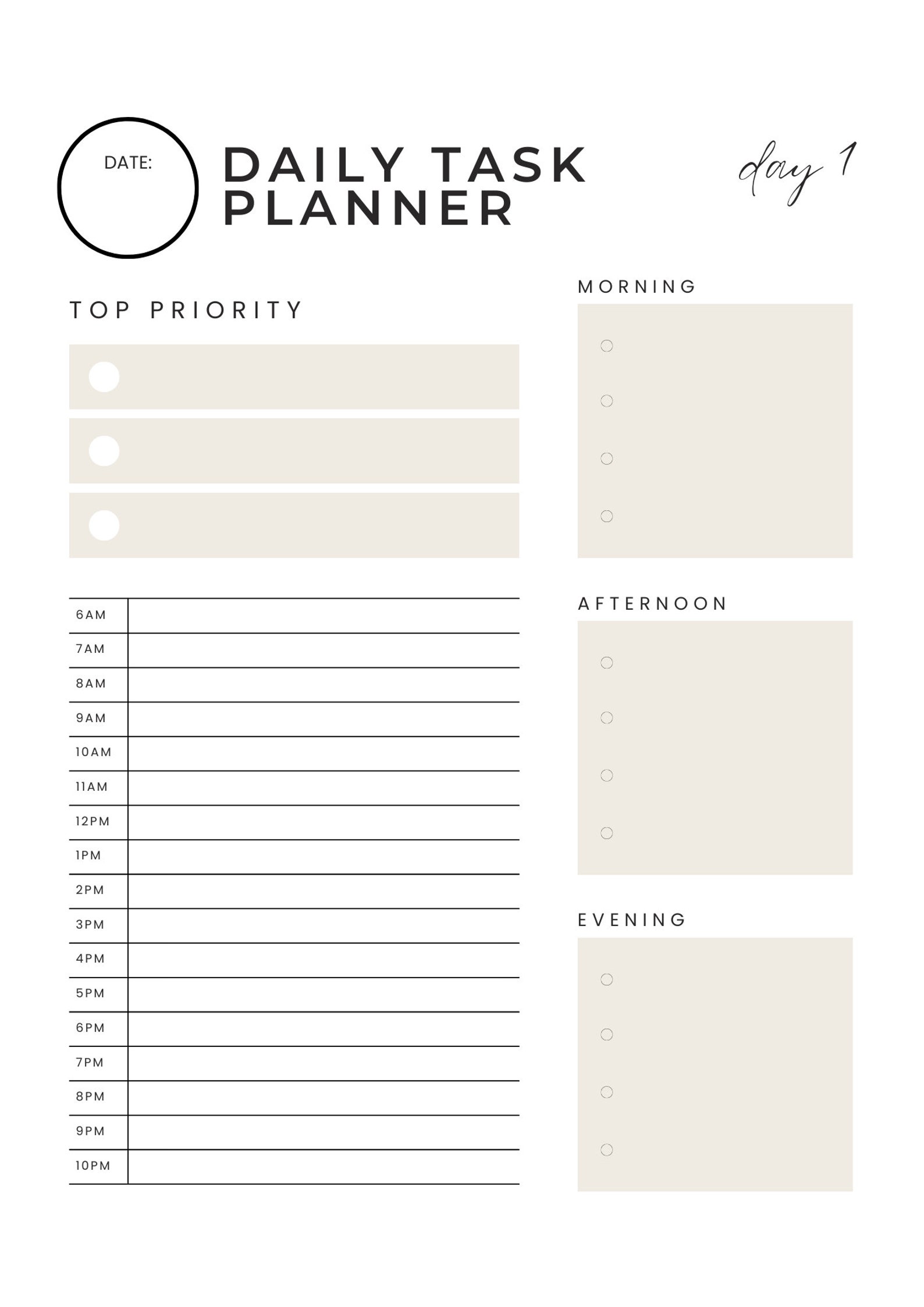 Printable Daily Planner, Printable Planner Download, Printable Daily ...