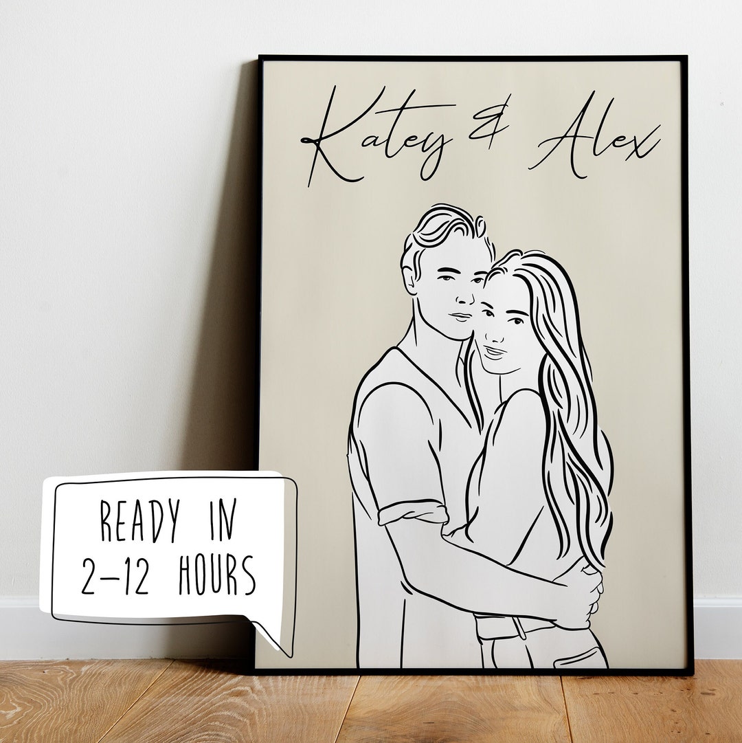 Custom Line Drawing From Photo for Loved One Portrait Single Line Art ...