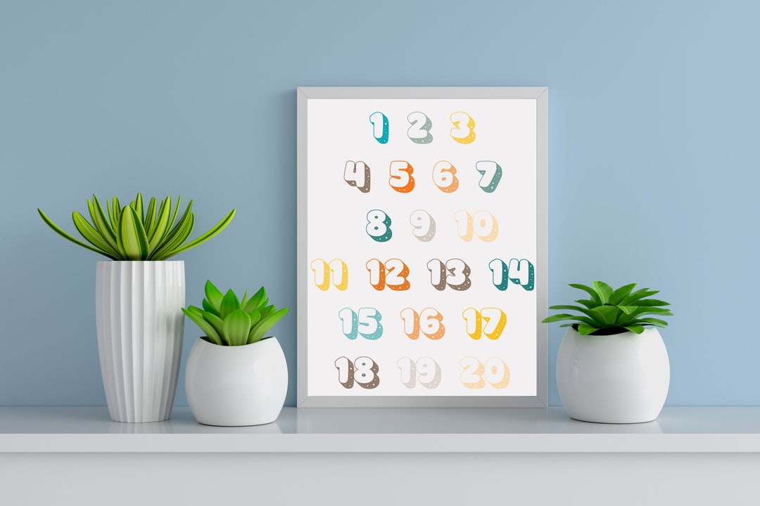 Star Numbers Poster 1-20 Counting Print Printable - Etsy