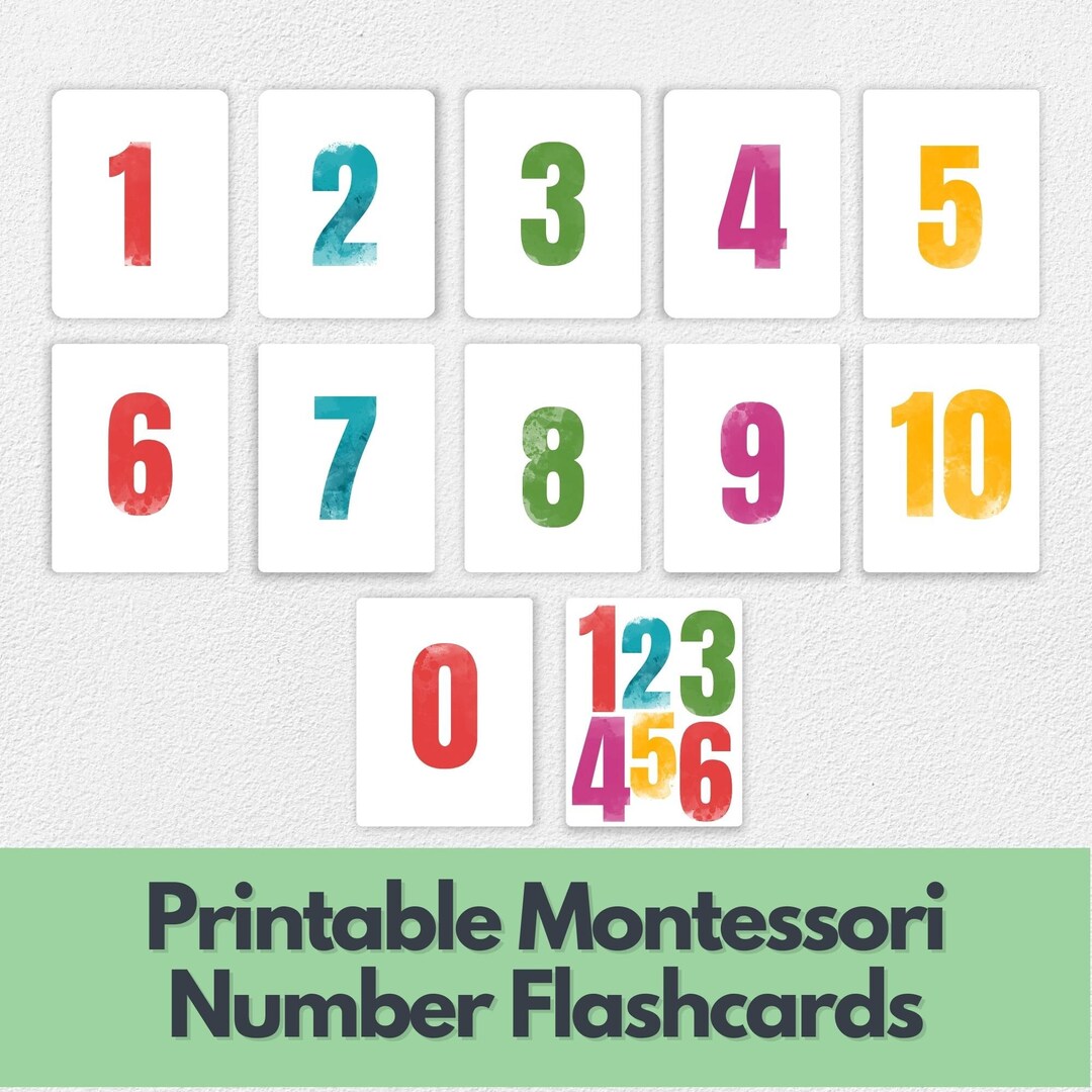 Montessori Number Flashcards Homeschool Learning Materials - Etsy