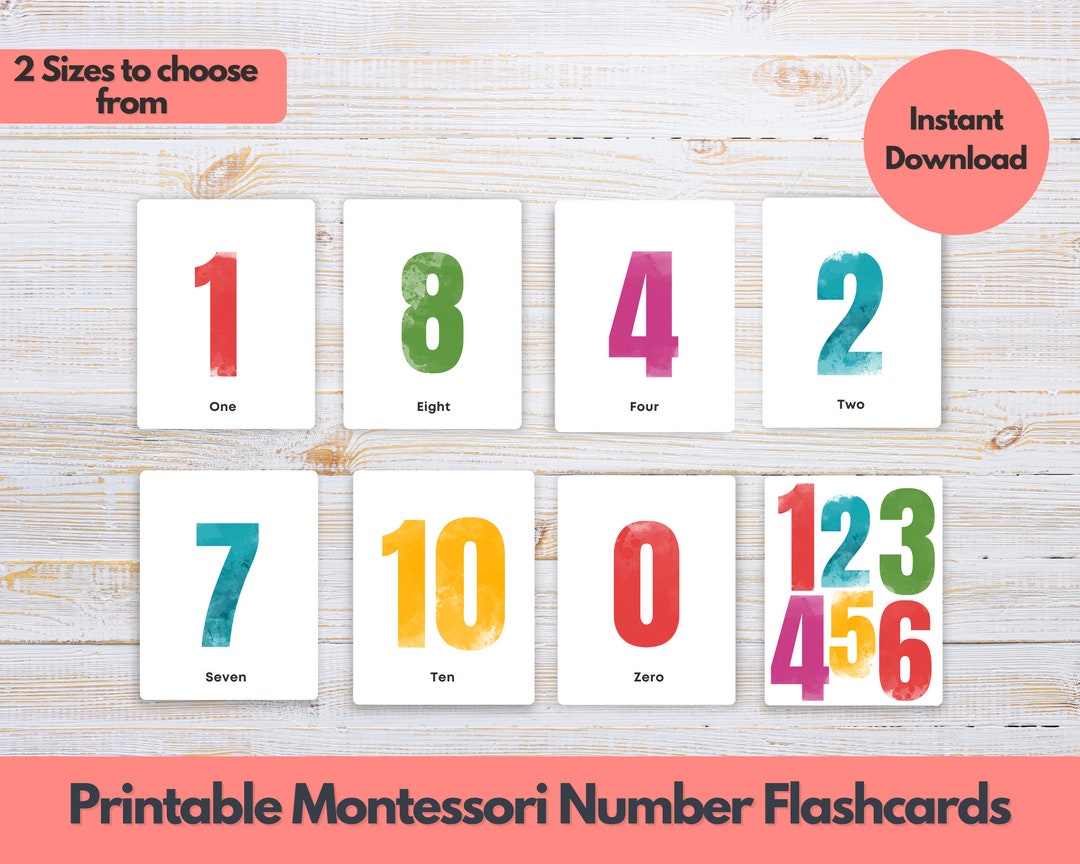 Printable Number Flashcards Preschool Curriculum Montessori Flash Cards ...