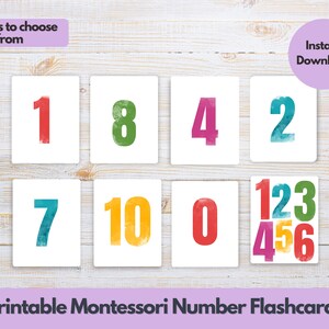 Montessori Number Flashcards Homeschool Learning Materials Printable ...