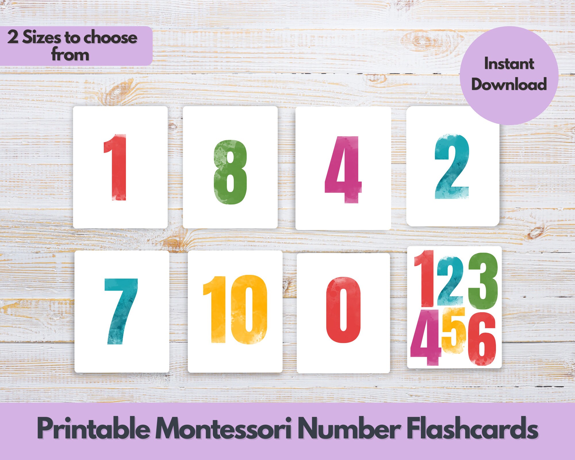 Montessori Number Flashcards Homeschool Learning Materials Printable ...
