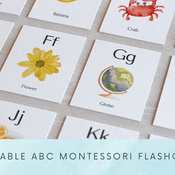 Watercolour Alphabet. Flashcards - Etsy