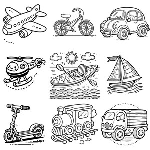 90 Printable Coloring Pages – Fun & Educational Activity With Vehicles ...