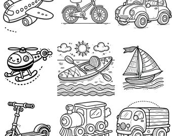 90 Printable Coloring Pages – Fun & Educational Activity With Vehicles ...