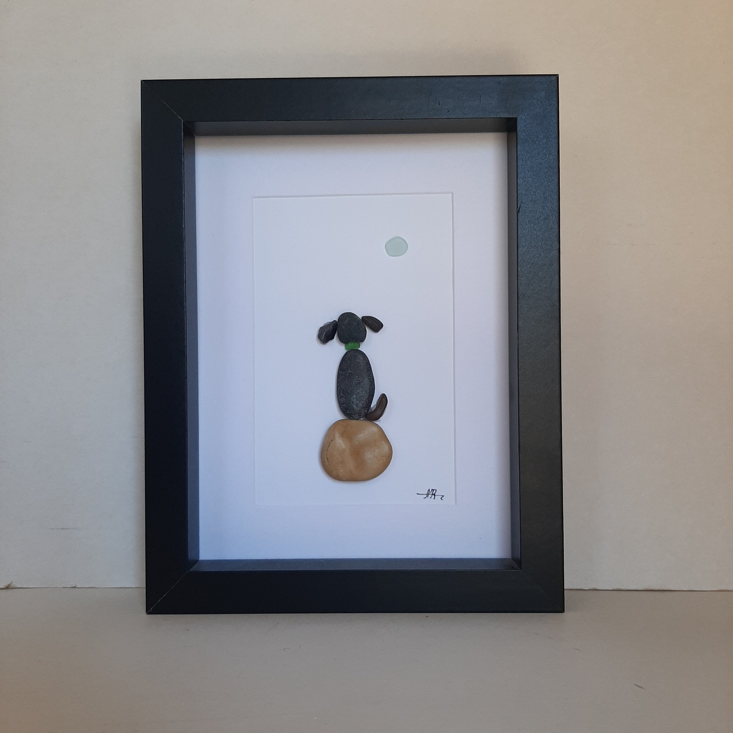Pebble Art Dog, Sea Glass Art Dog, Dog Lover, Kids, Birthday Present ...