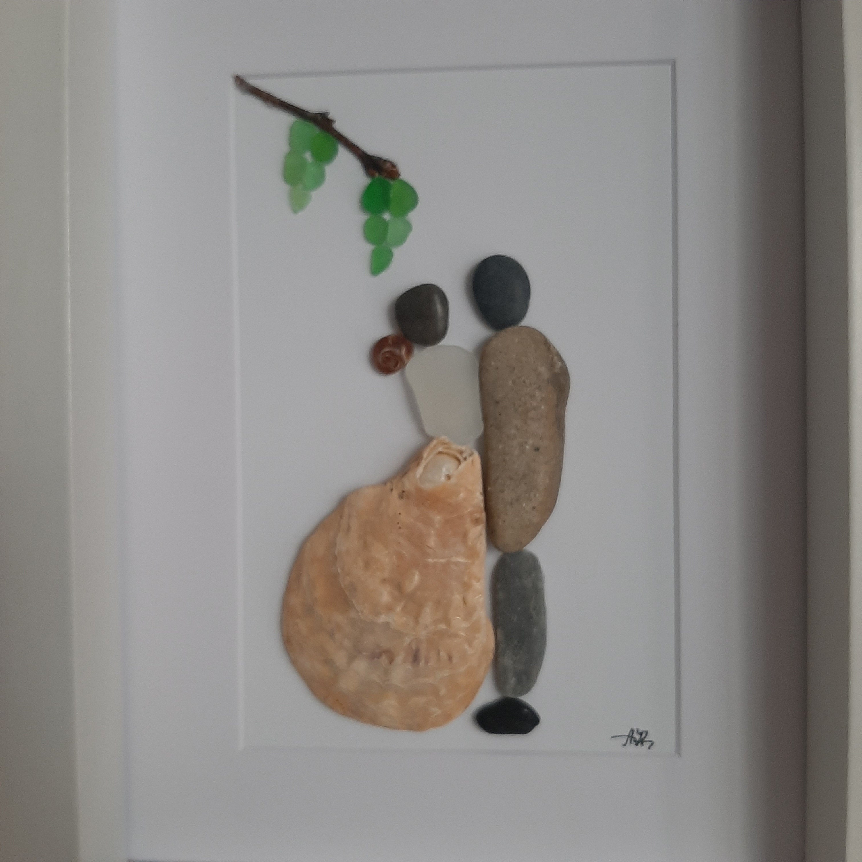 Romantic Couple Gift Pebble Art Wedding Picture Bride and - Etsy