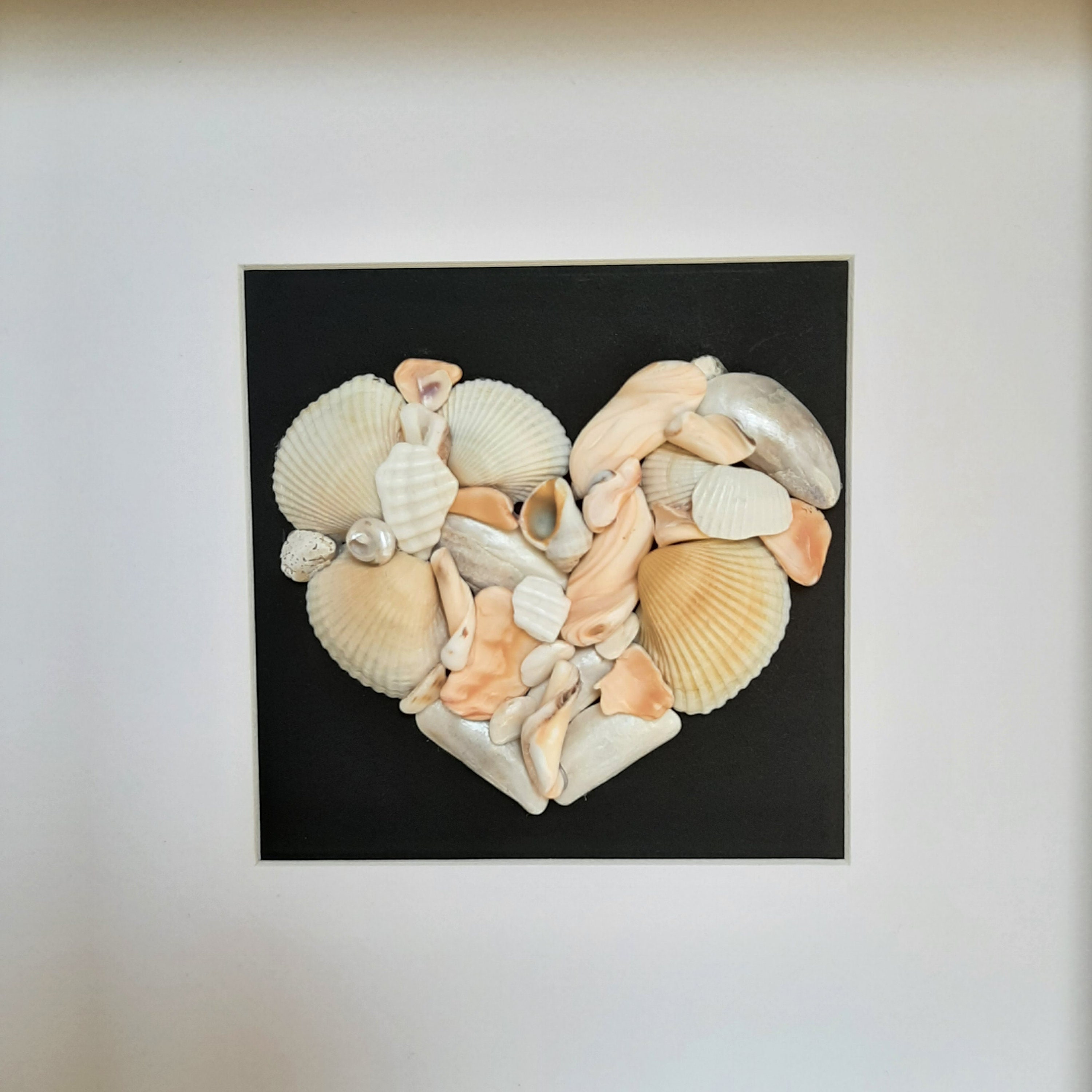Sea Shell Art Sea Shell Heart Pebble Art Sea Glass Heart - Etsy