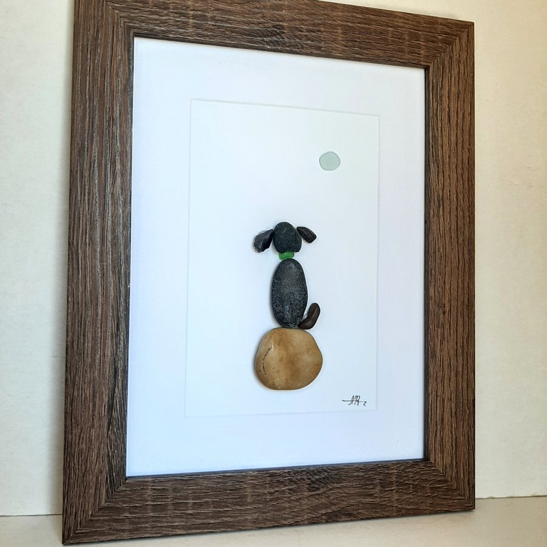 Pebble Art Dog, Sea Glass Art Dog, Dog Lover, Kids, Birthday Present ...