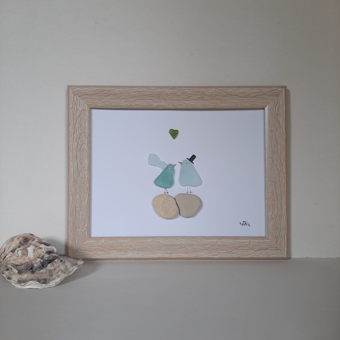 Sea Glass Wedding Picture, Bride and Groom Wedding Present, Unique ...
