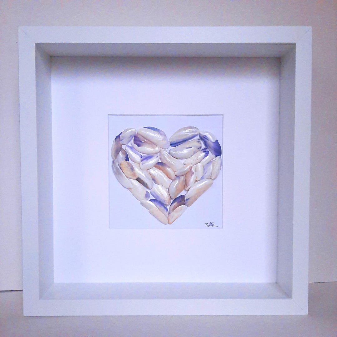 Sea Shell Art, Sea Shell Heart, Pebble Art, Sea Glass Heart, Couple ...