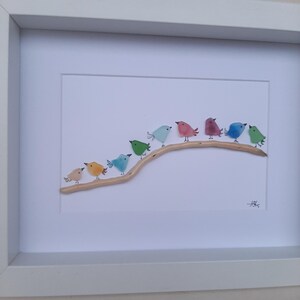 Sea Glass Birds, 10 Birds, Rainbow Birds on a Branch, Parents Gift ...