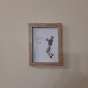 Pebble Art Basketball Player, Sea Glass Art, Gorgeous Gift for Best ...