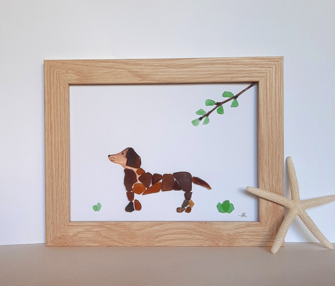 Dachshund, Wiener Dog, Sea Glass Dog, Pebble Art Dog, Pet Lover, Best ...
