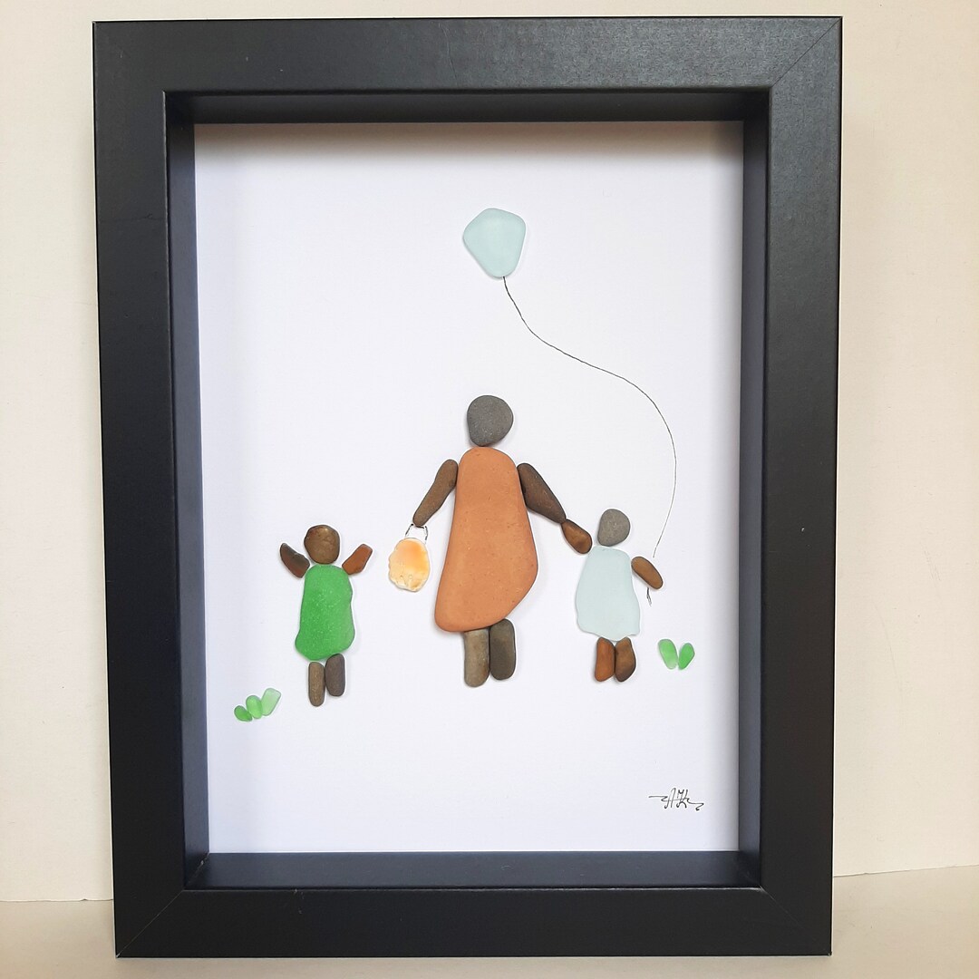 Mother and Kid, Grandma, Aunt, Teacher and Pupil, Sea Glass Art, Sea ...