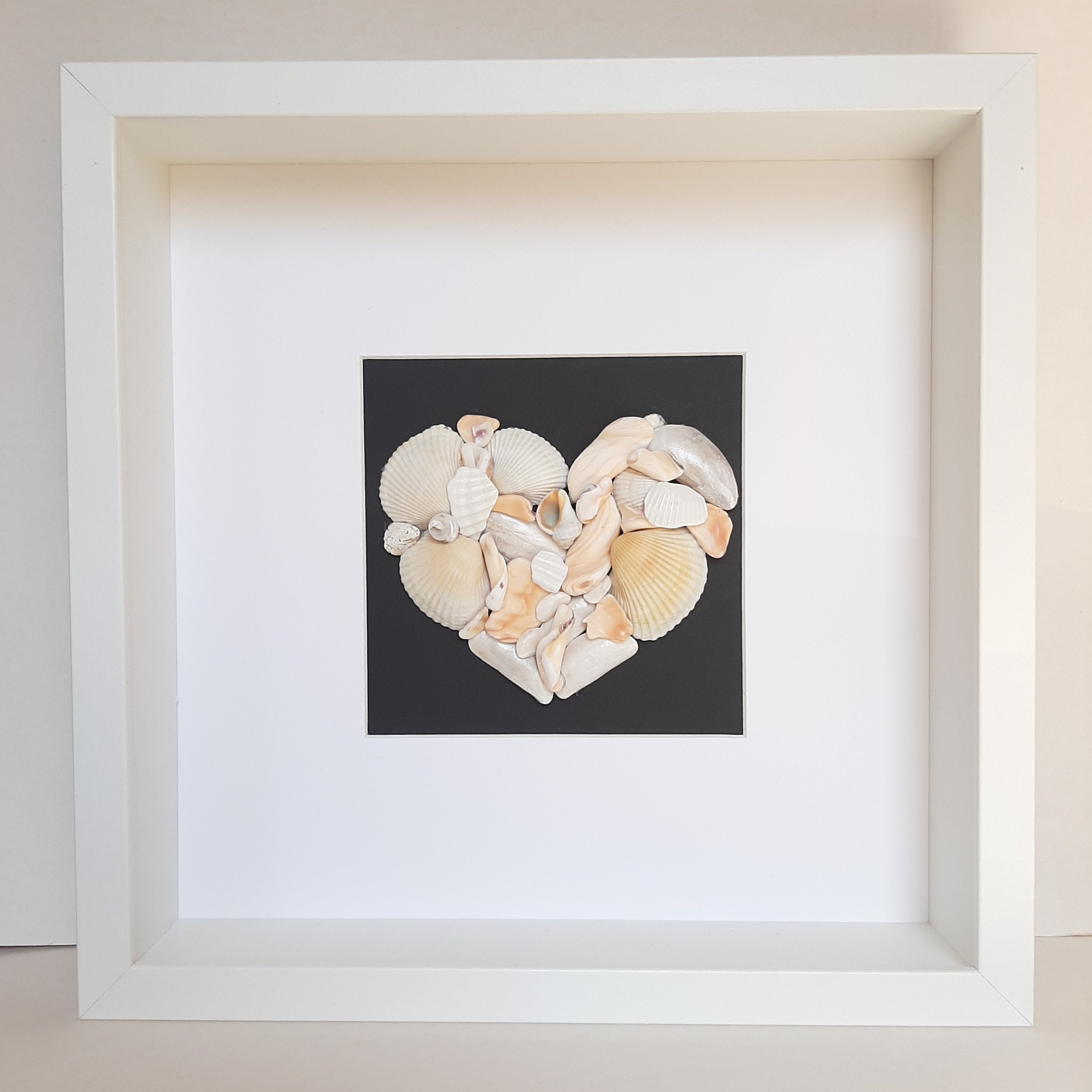 Sea Shell Art Sea Shell Heart Pebble Art Sea Glass Heart - Etsy