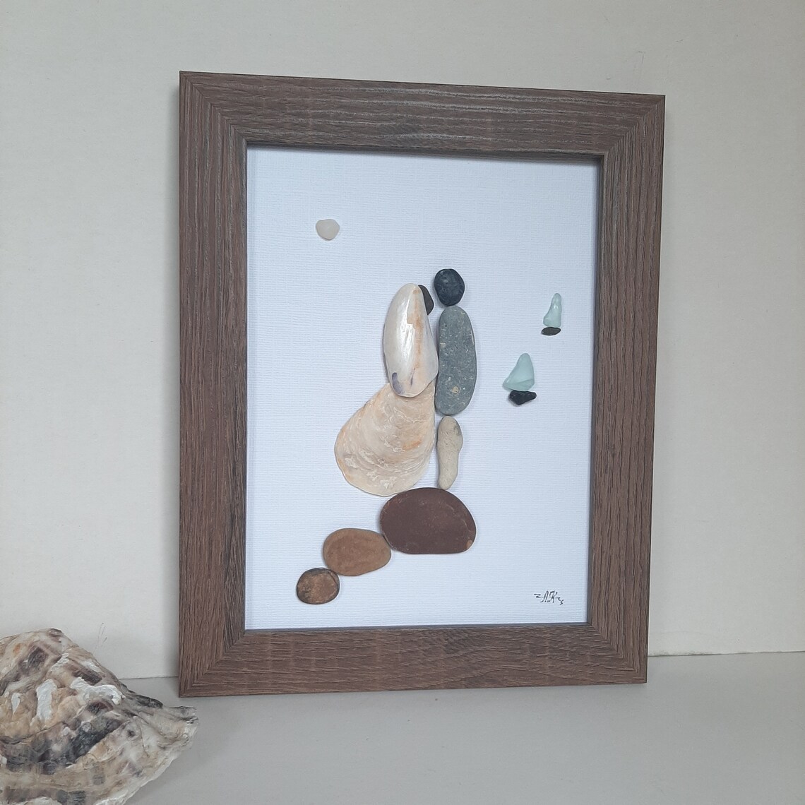 Sea Shell Wedding Picture, Bride and Groom Wedding Present, Unique ...