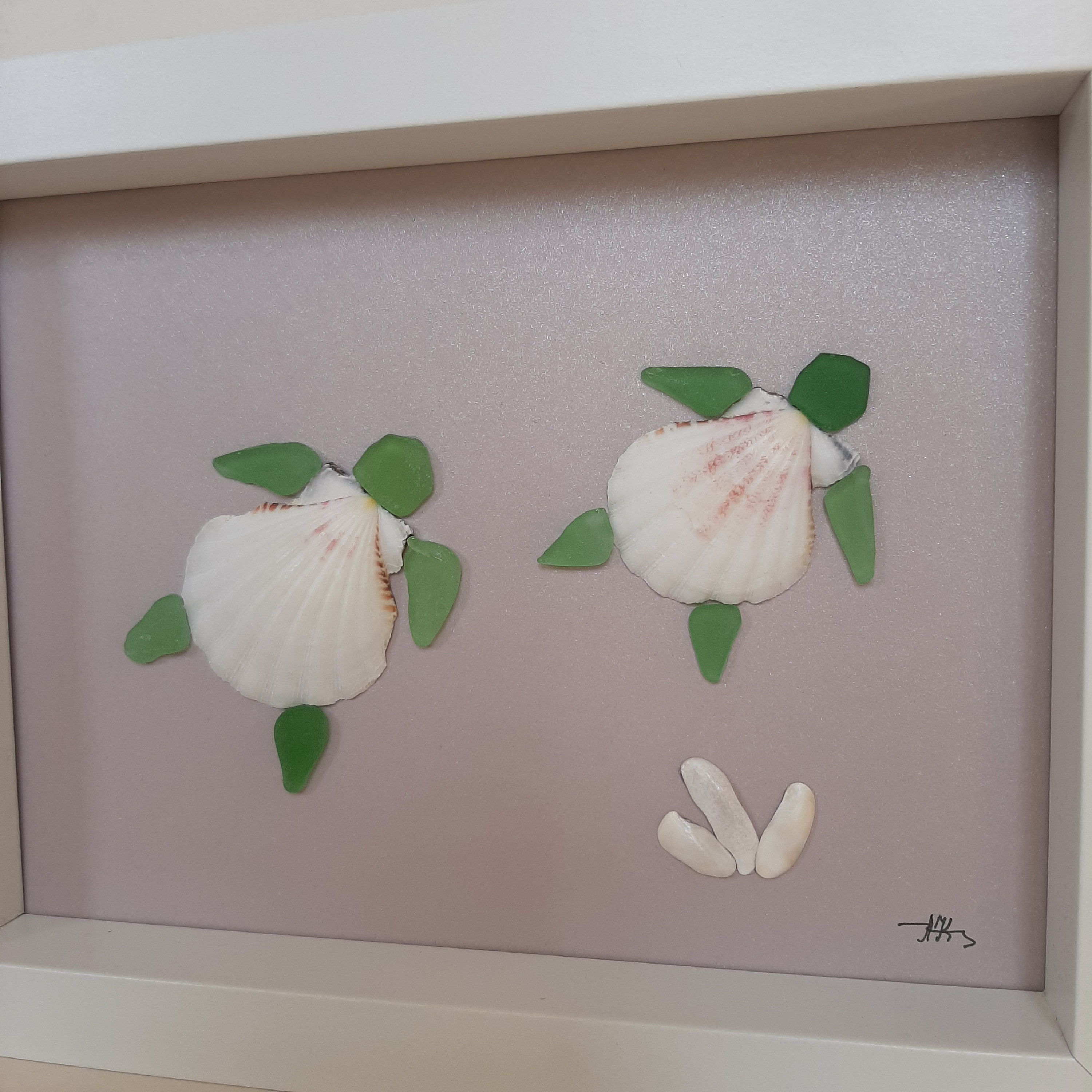 Sea Glass Art, Sea Shell Turtle, Turtles, Pebble Art , Couple Gift ...