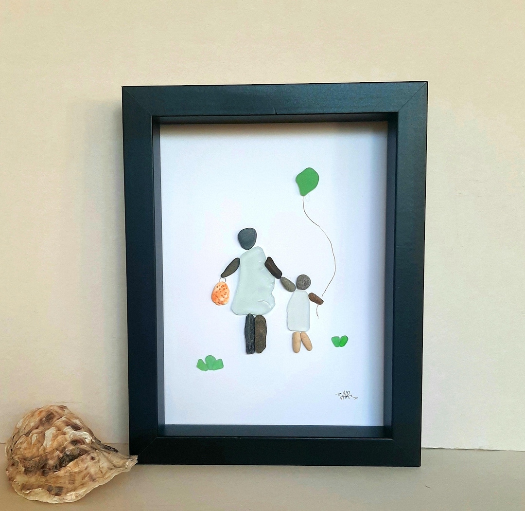 Mother and Kid, Grandma, Aunt, Teacher and Pupil, Sea Glass Art, Sea ...