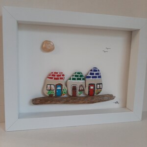 Pebble Art Beach Houses, Colorful House, Painted Stones, Gorgeous Gift ...