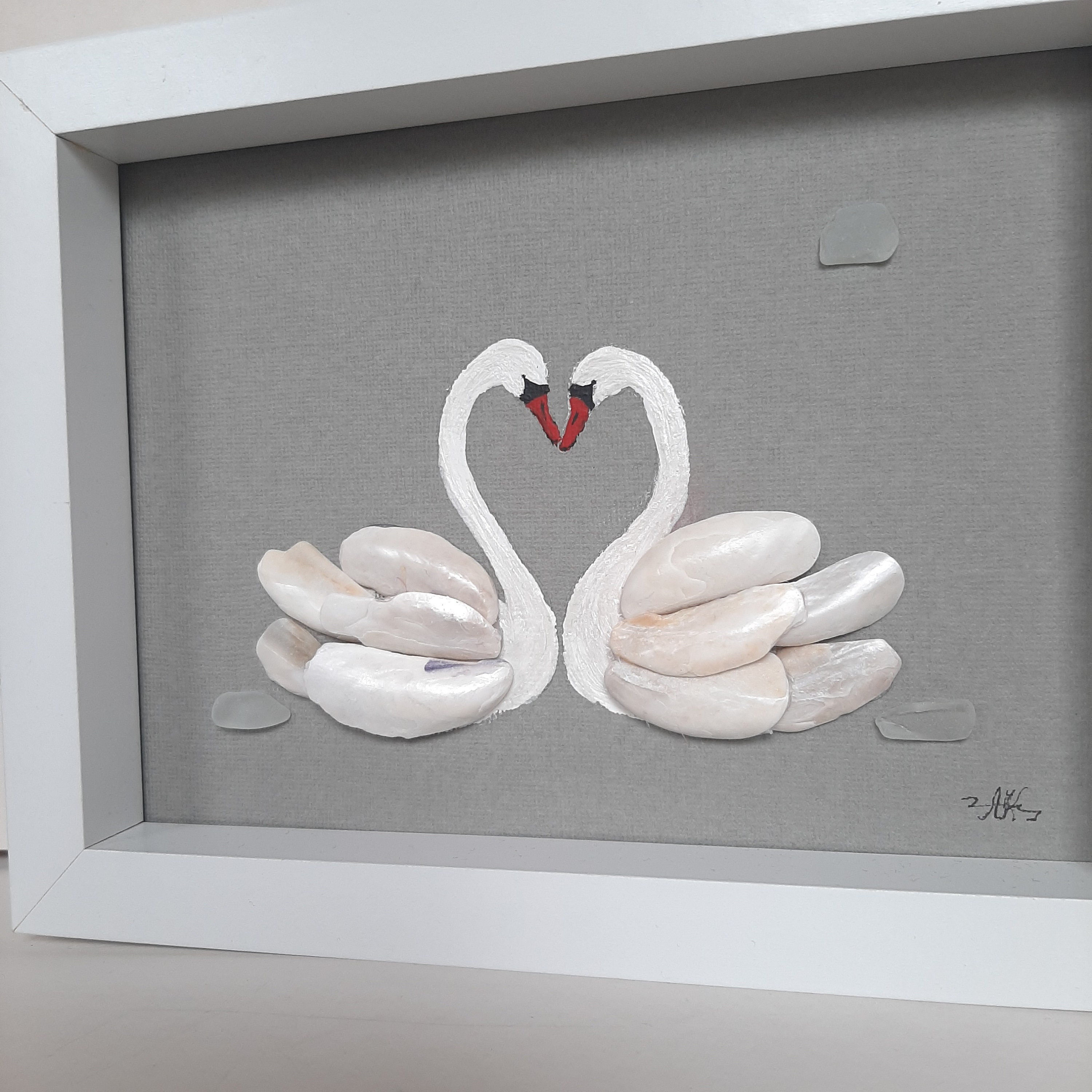 Sea Shell Art Swan, Couple Gift, Love, Swans, Family Gift, Best Friend ...
