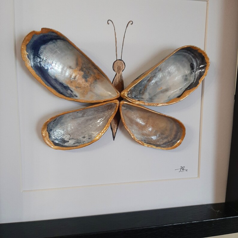 Sea Shell Art, Sea Shell Butterfly, Pebble Art, Sea Glass Art, Couple ...