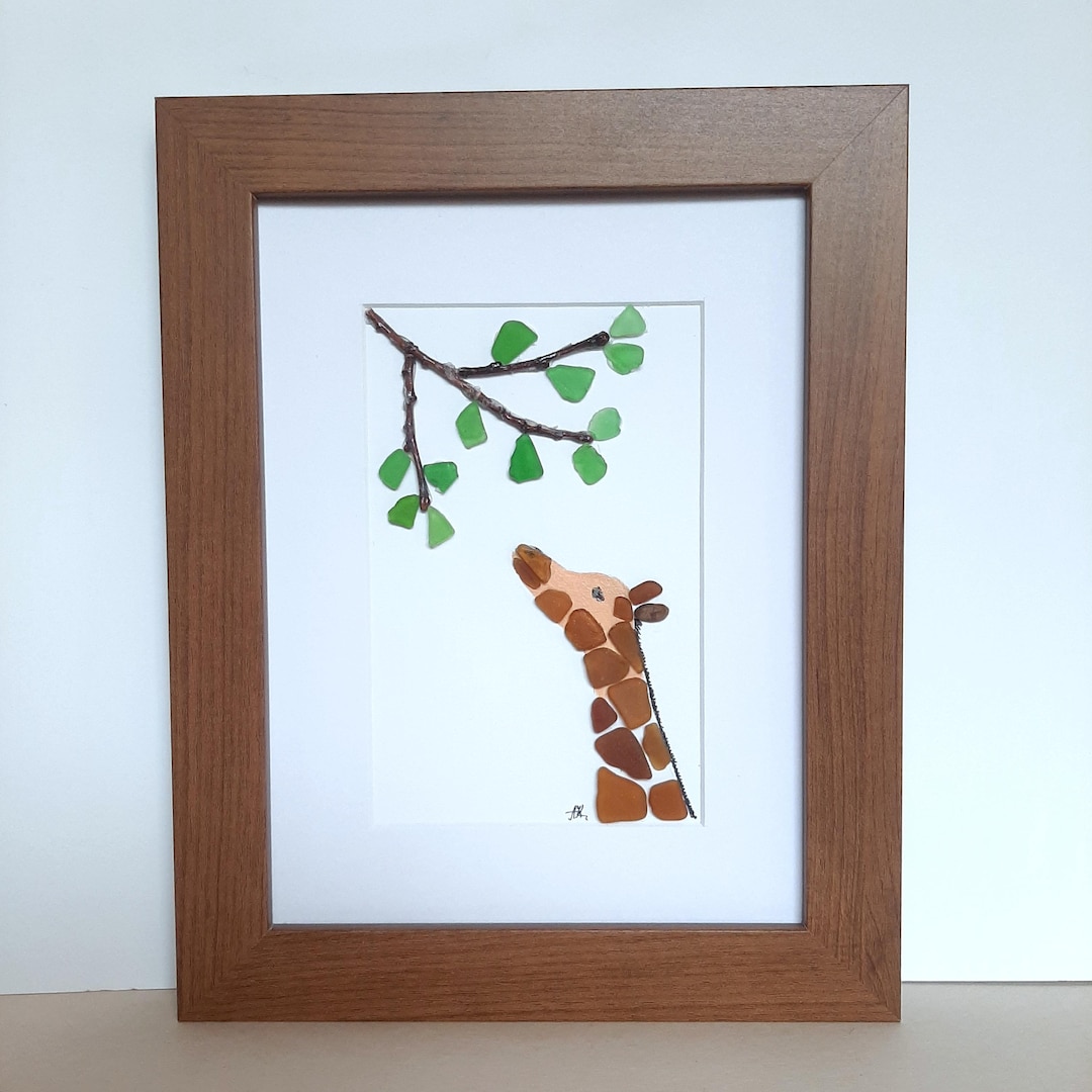 Sea Glass Art, Sea Glass Giraffe, Gorgeous Gift for Family, Best Friend ...