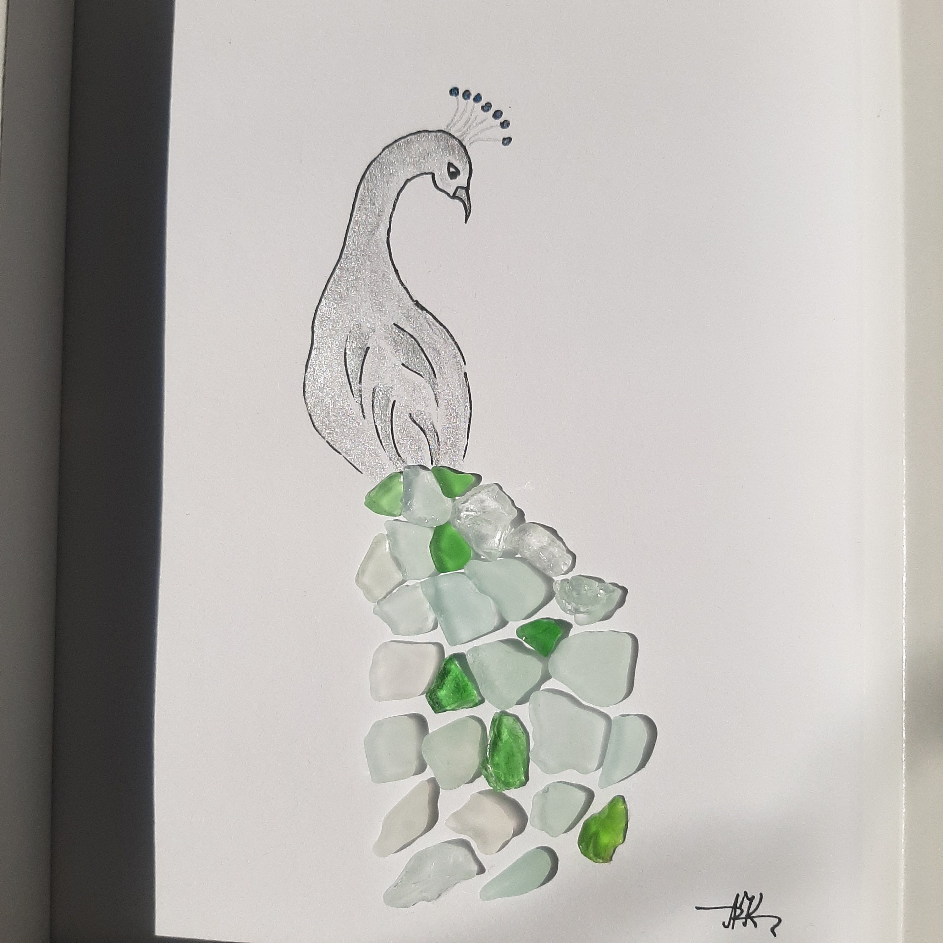 Sea Glass Art Peacock, Sea Shell Art, Couple Gift, Family Gift, Best ...