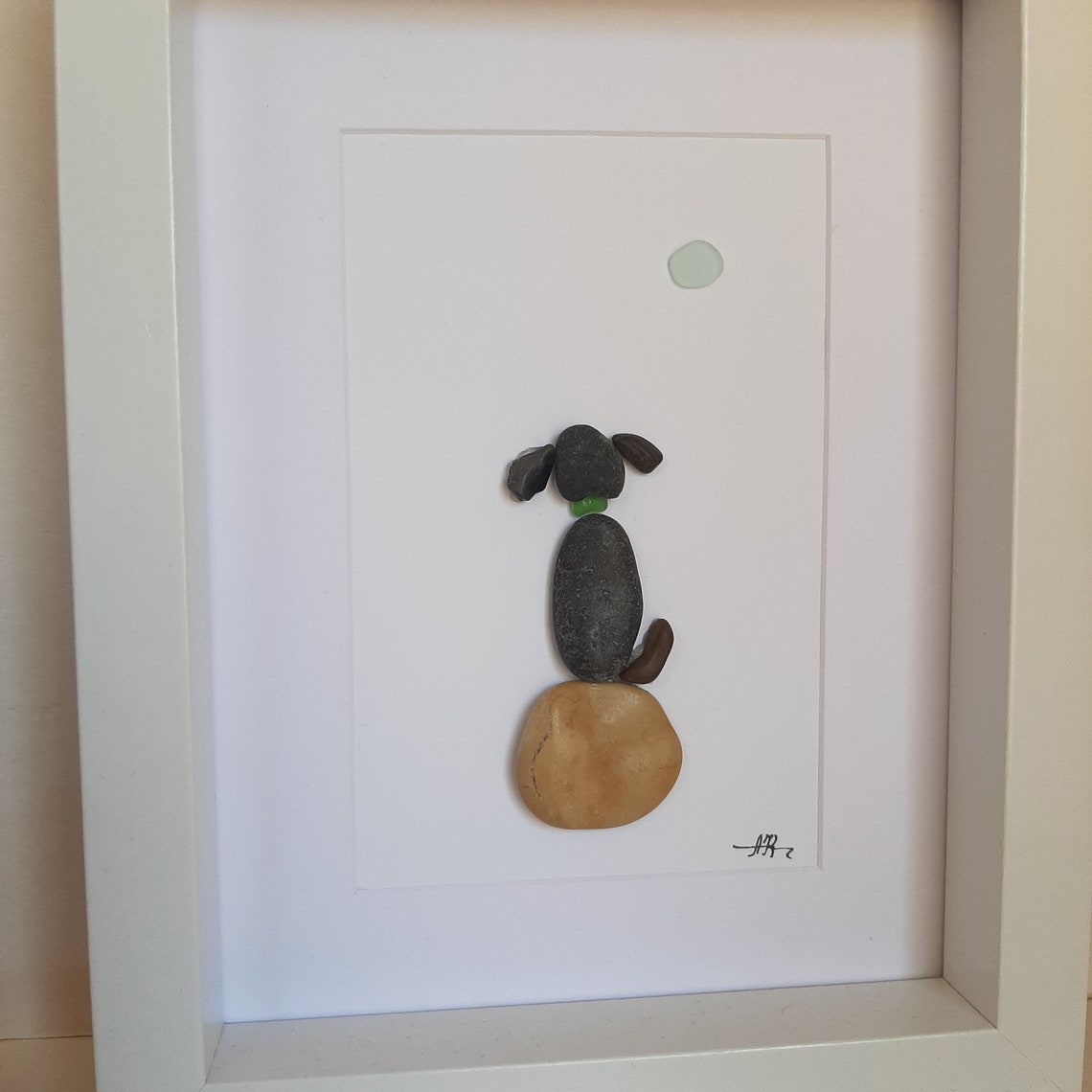 Pebble Art Dog, Sea Glass Art Dog, Dog Lover, Kids, Birthday Present ...