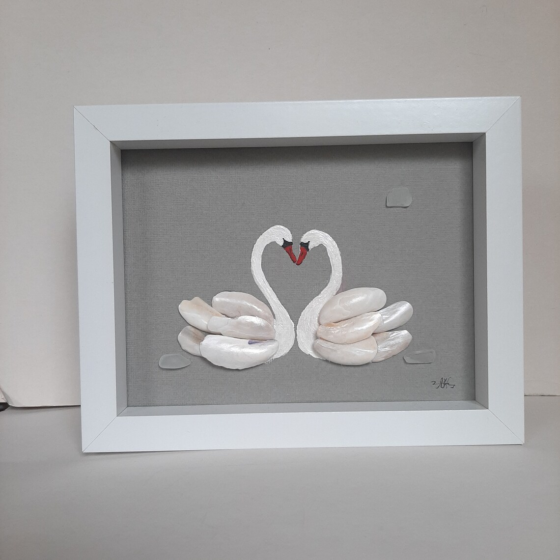 Sea Shell Art Swan, Couple Gift, Love, Swans, Family Gift, Best Friend ...