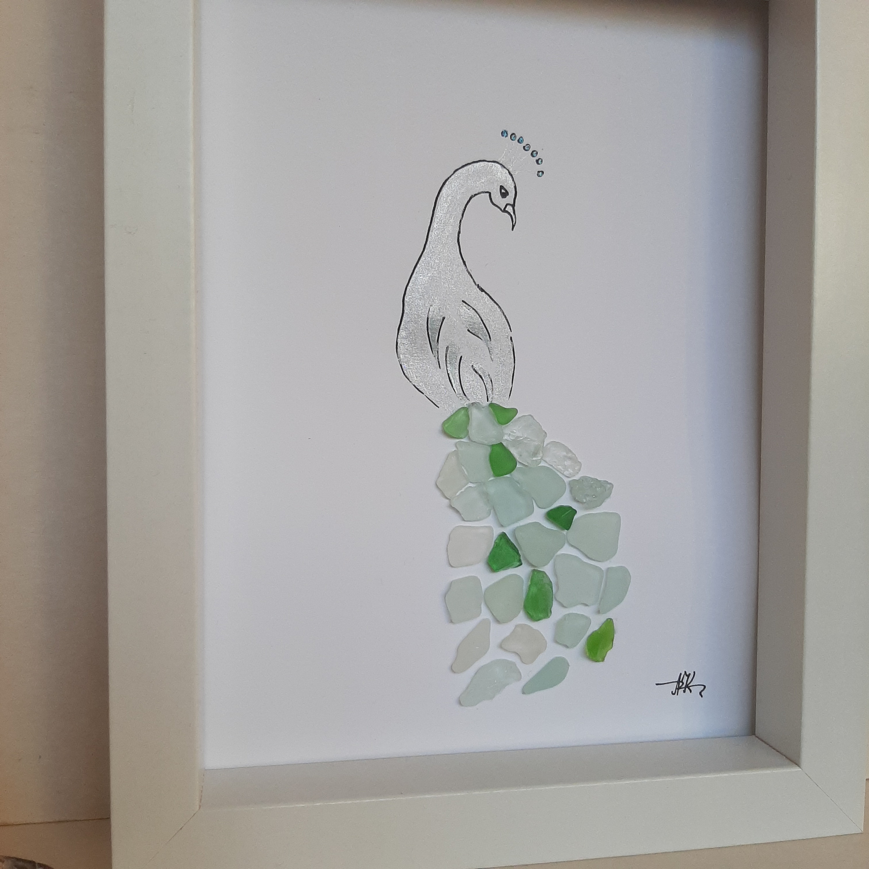 Sea Glass Art Peacock, Sea Shell Art, Couple Gift, Family Gift, Best ...