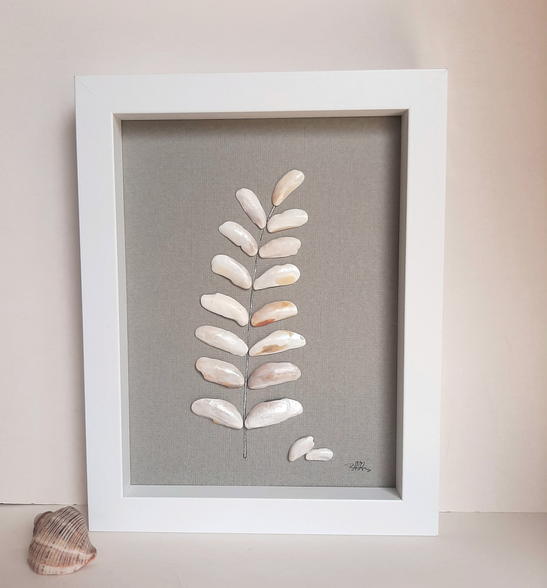Sea Glass Art, Sea Shell Feather, Pebble Art, Couple Gift, Best Friend ...