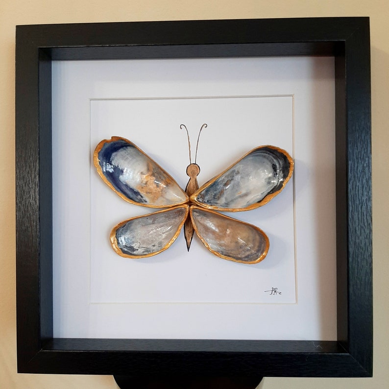 Sea Shell Art, Sea Shell Butterfly, Pebble Art, Sea Glass Art, Couple ...