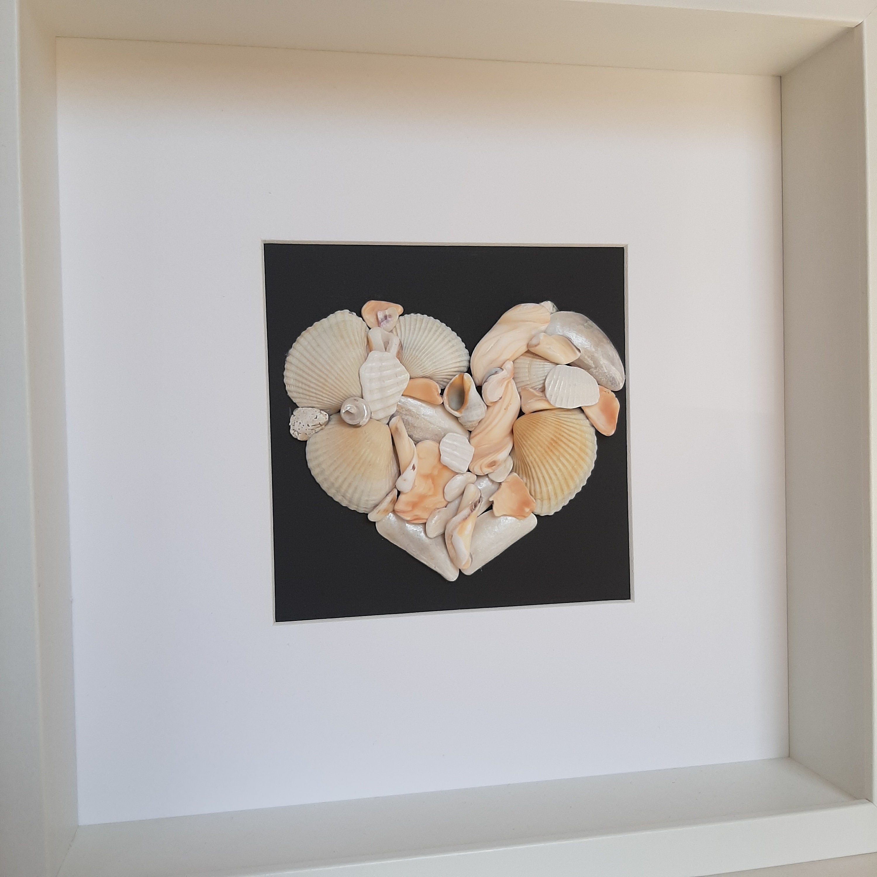 Sea Shell Art Sea Shell Heart Pebble Art Sea Glass Heart - Etsy