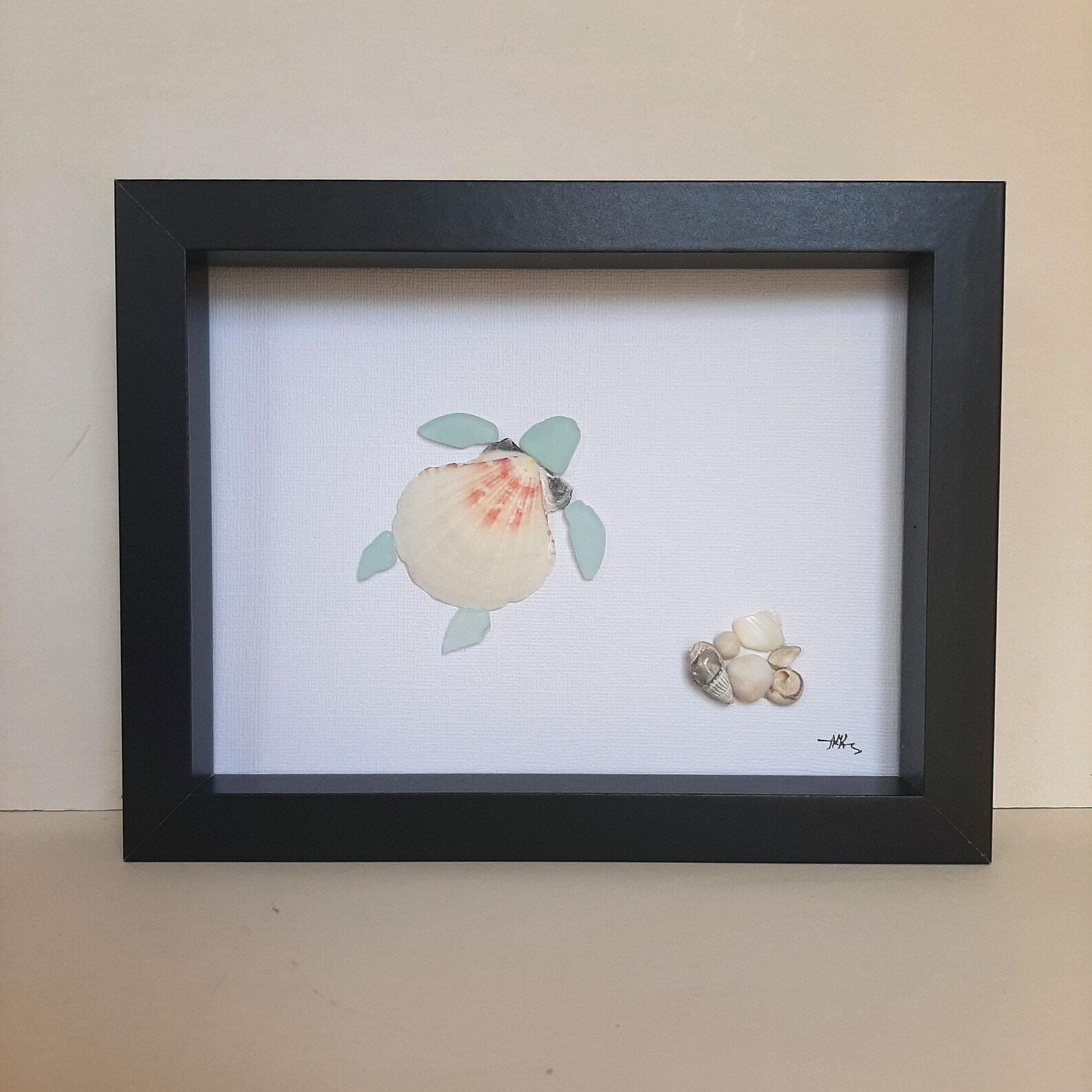 Sea Glass Art, Sea Shell Turtle, Turtles, Pebble Art , Couple Gift ...