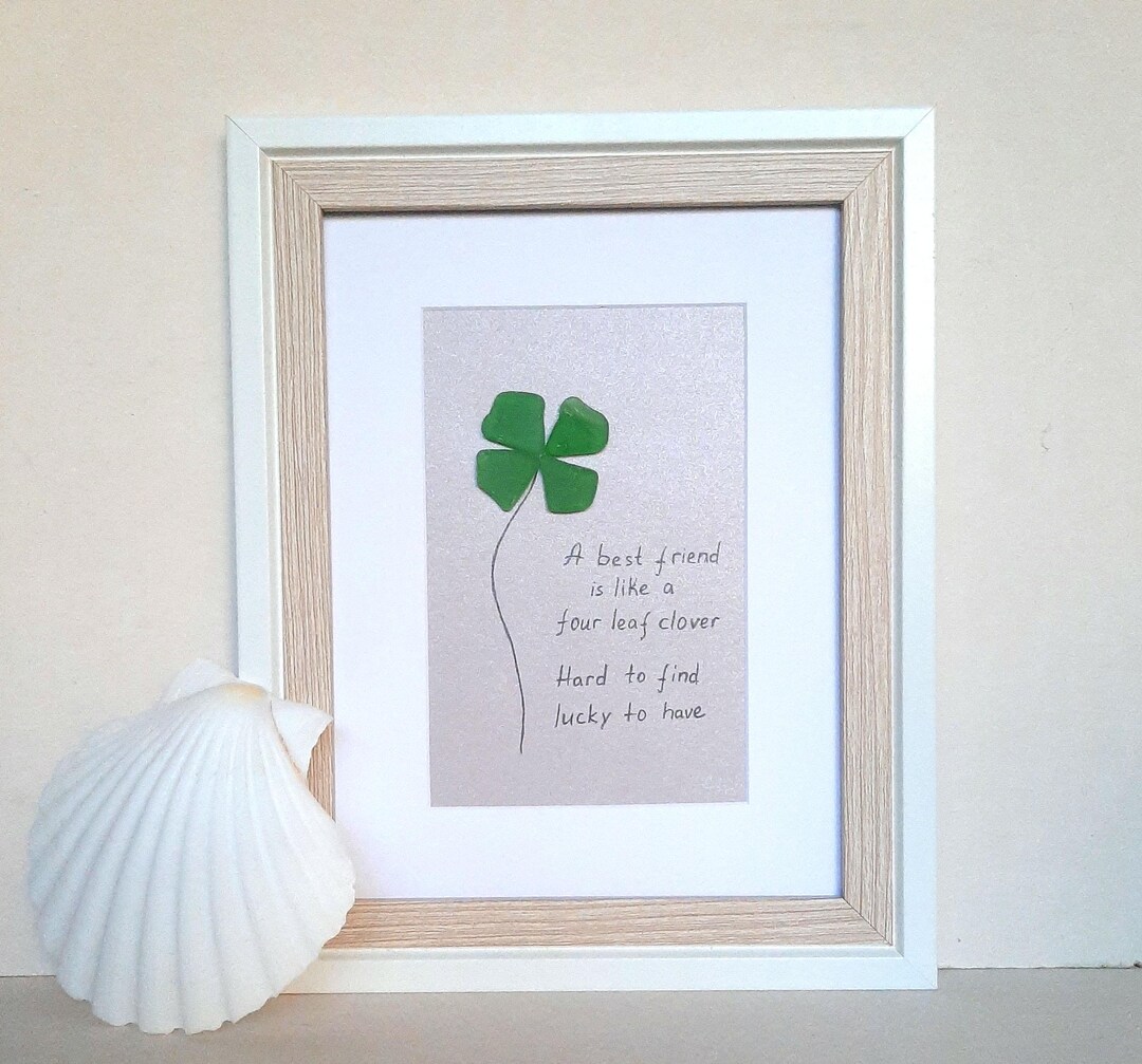 Sea Glass Art Four Leaf Clover, Irish Blessing, Gorgeous Gift for ...