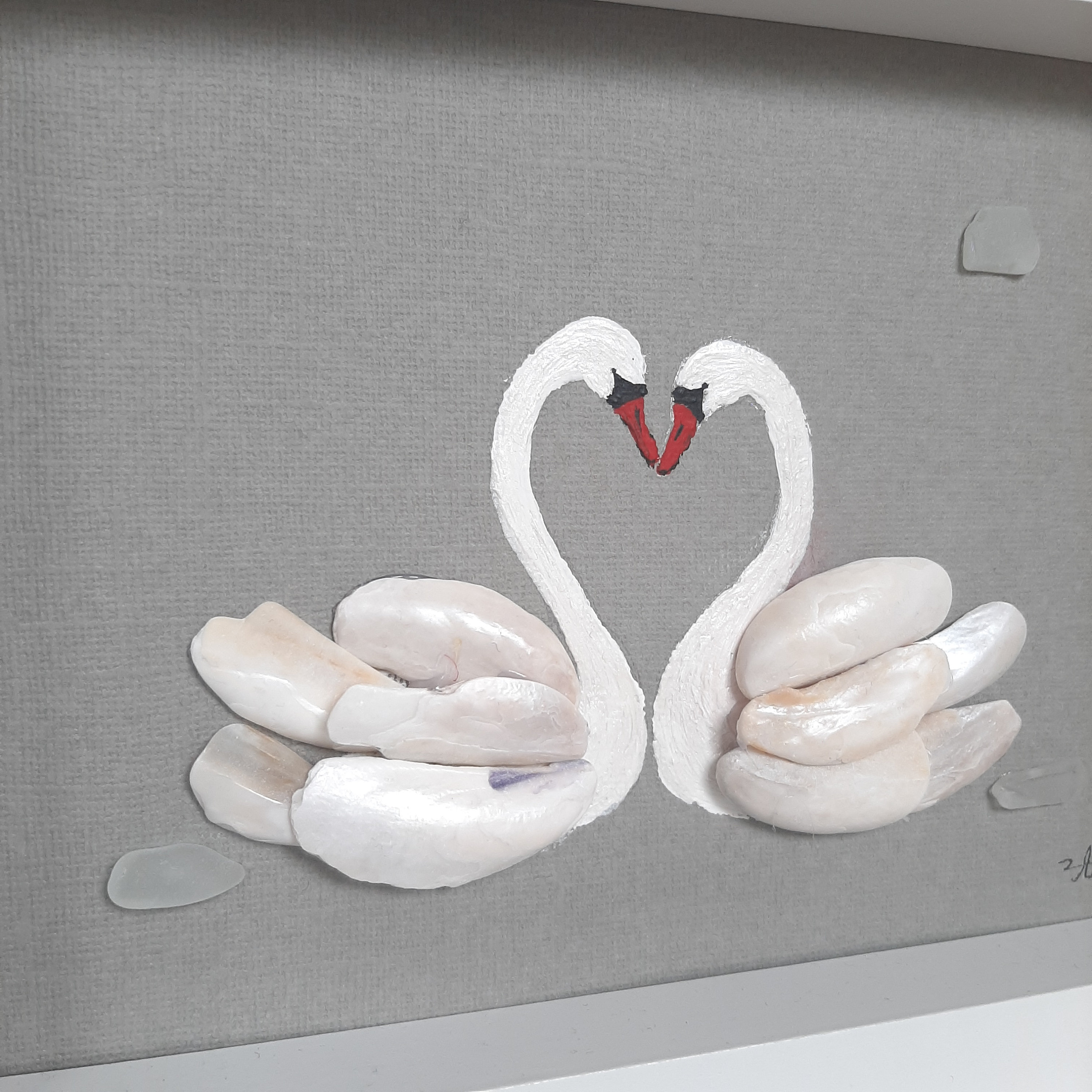 Sea Shell Art Swan, Couple Gift, Love, Swans, Family Gift, Best Friend ...