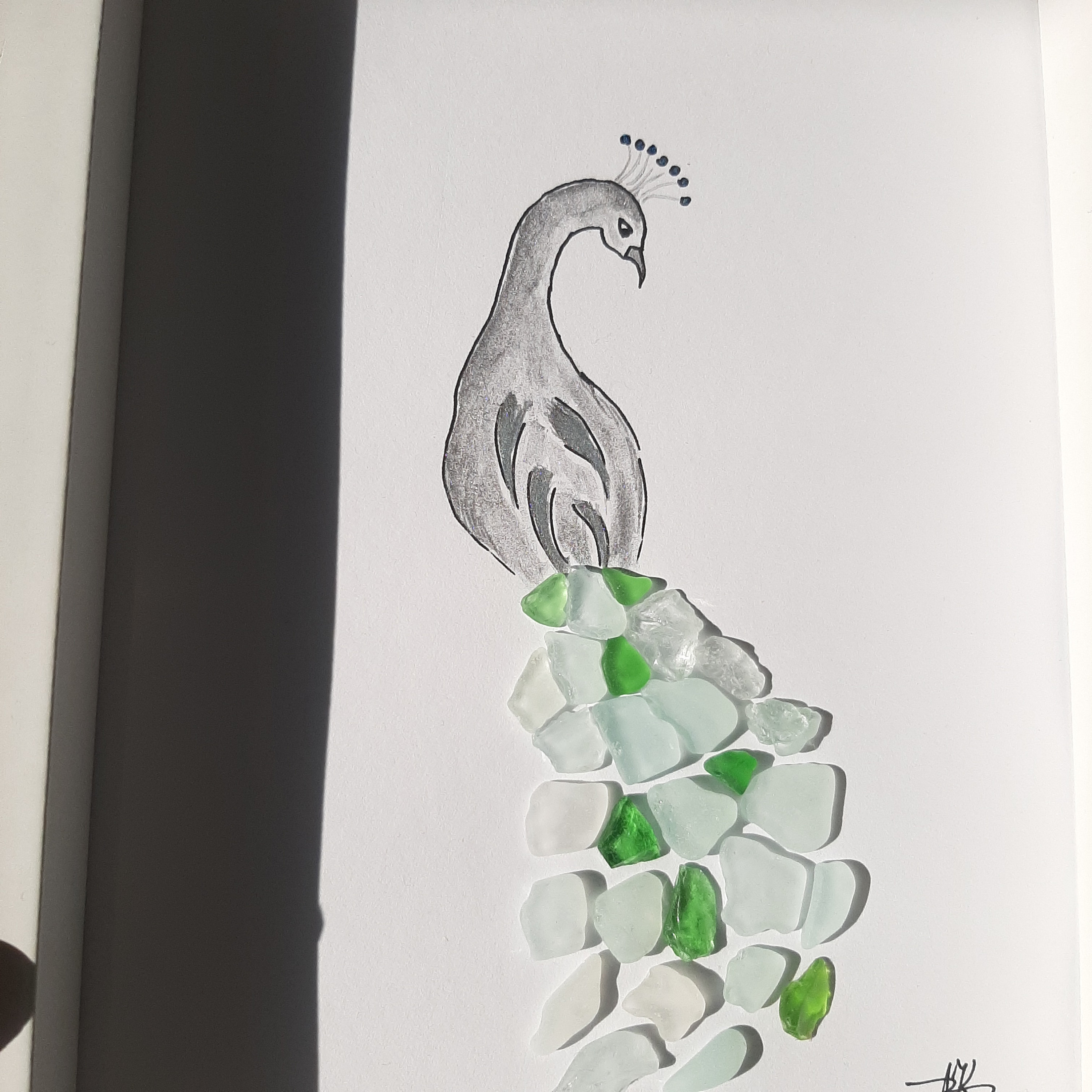Sea Glass Art Peacock, Sea Shell Art, Couple Gift, Family Gift, Best ...