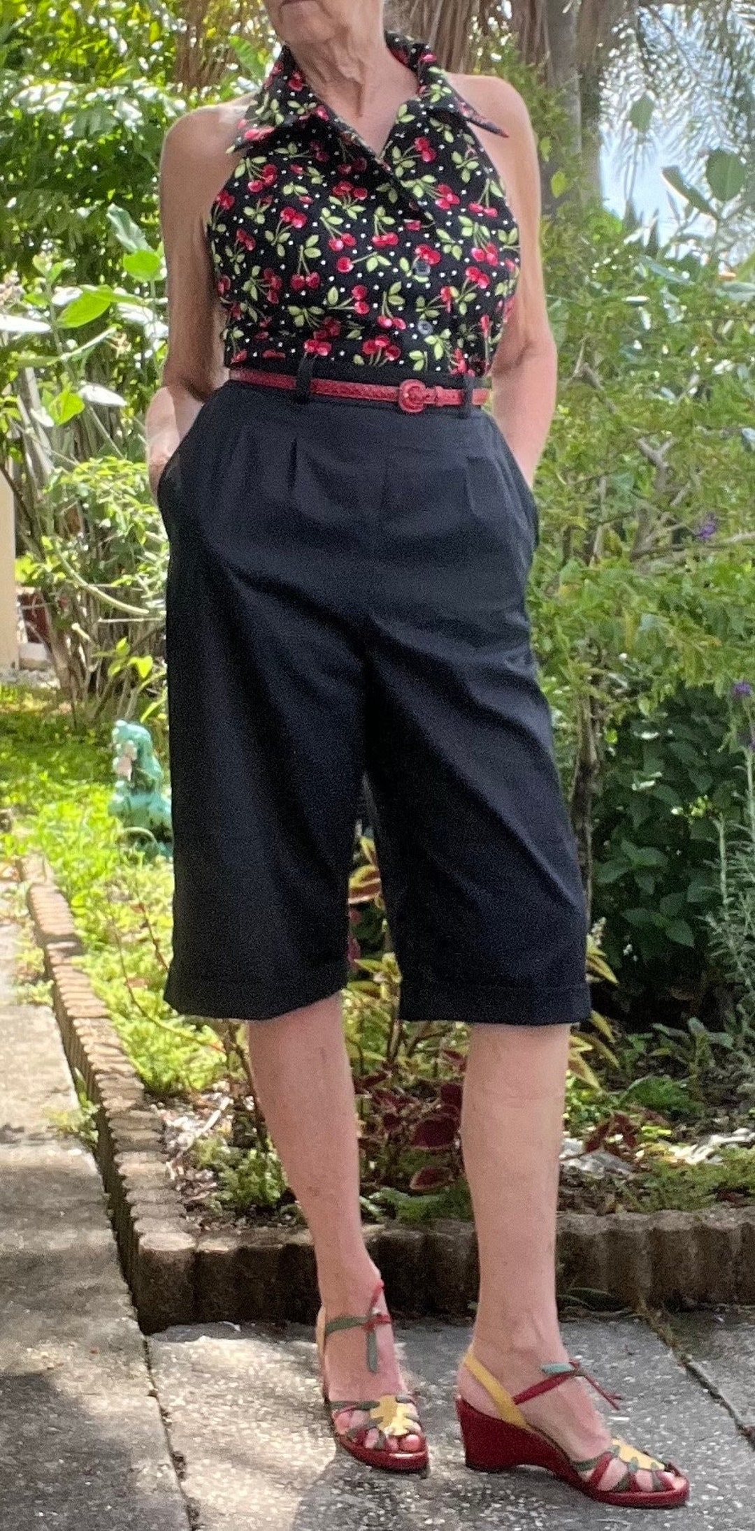 Vintage Style 1950’s “peddle Pushers “ Capris and Halter Top - Etsy