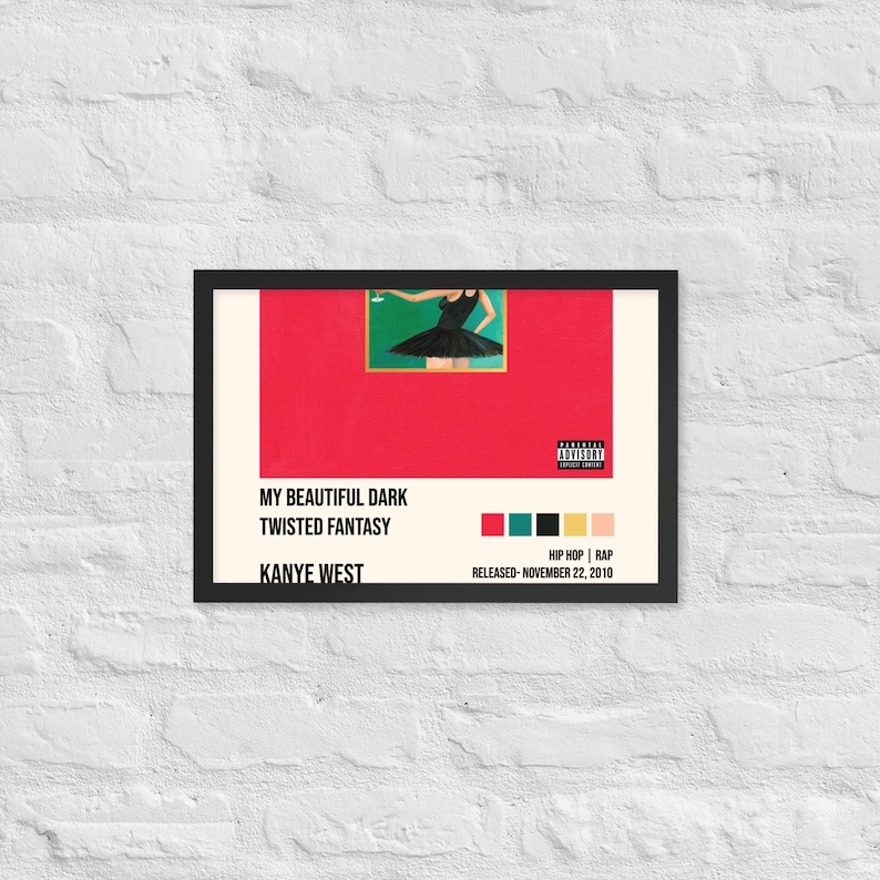 Kanye West Mbdtf Album Cover Poster Framed Etsy Canada