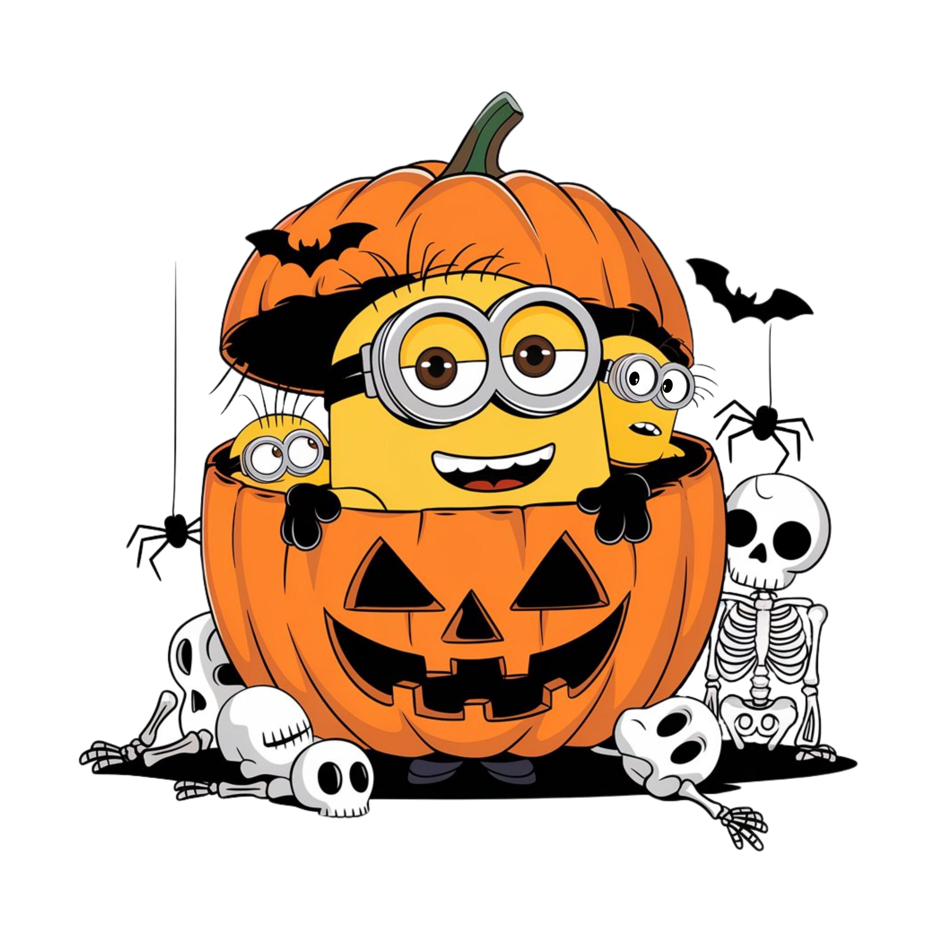 Minions Halloween Creepy PNG, Pumpkin Halloween Minion, Minions Wall ...
