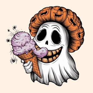 Ghost With Ice Cream Clipart, Halloween Png, Ghost Png, Bougie Ghost ...