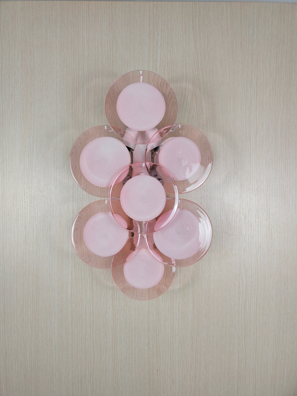 Murano Glass Pink Discs Wall Sconce - Etsy