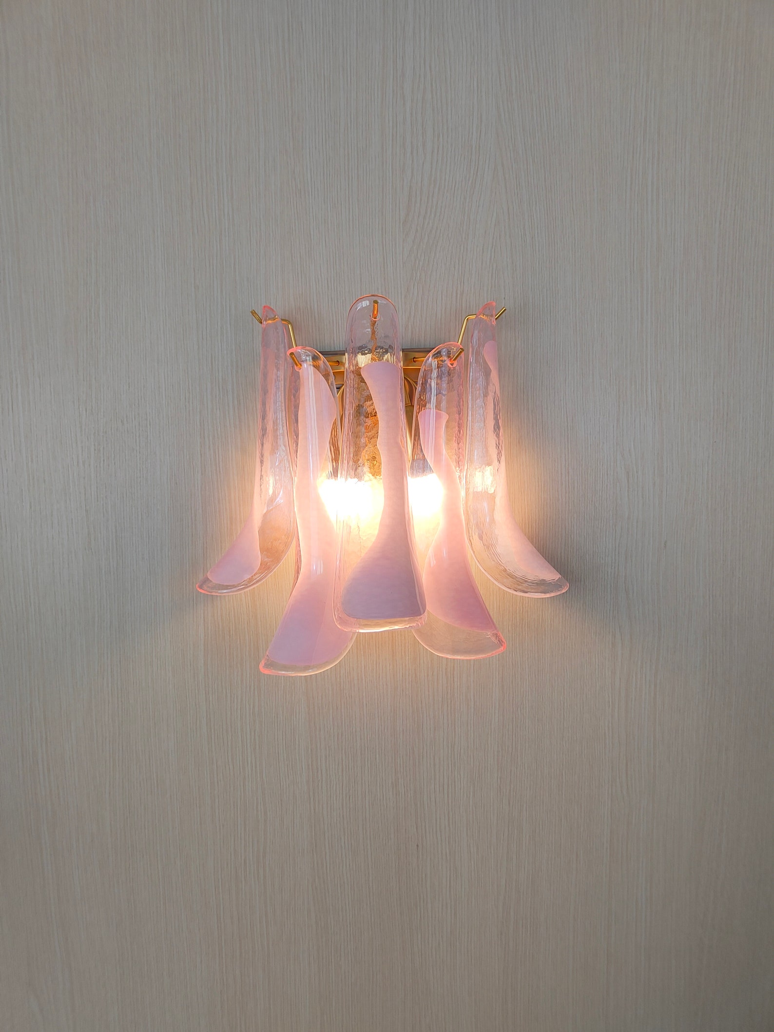 Pink Petal Murano Wall Sconces - Etsy