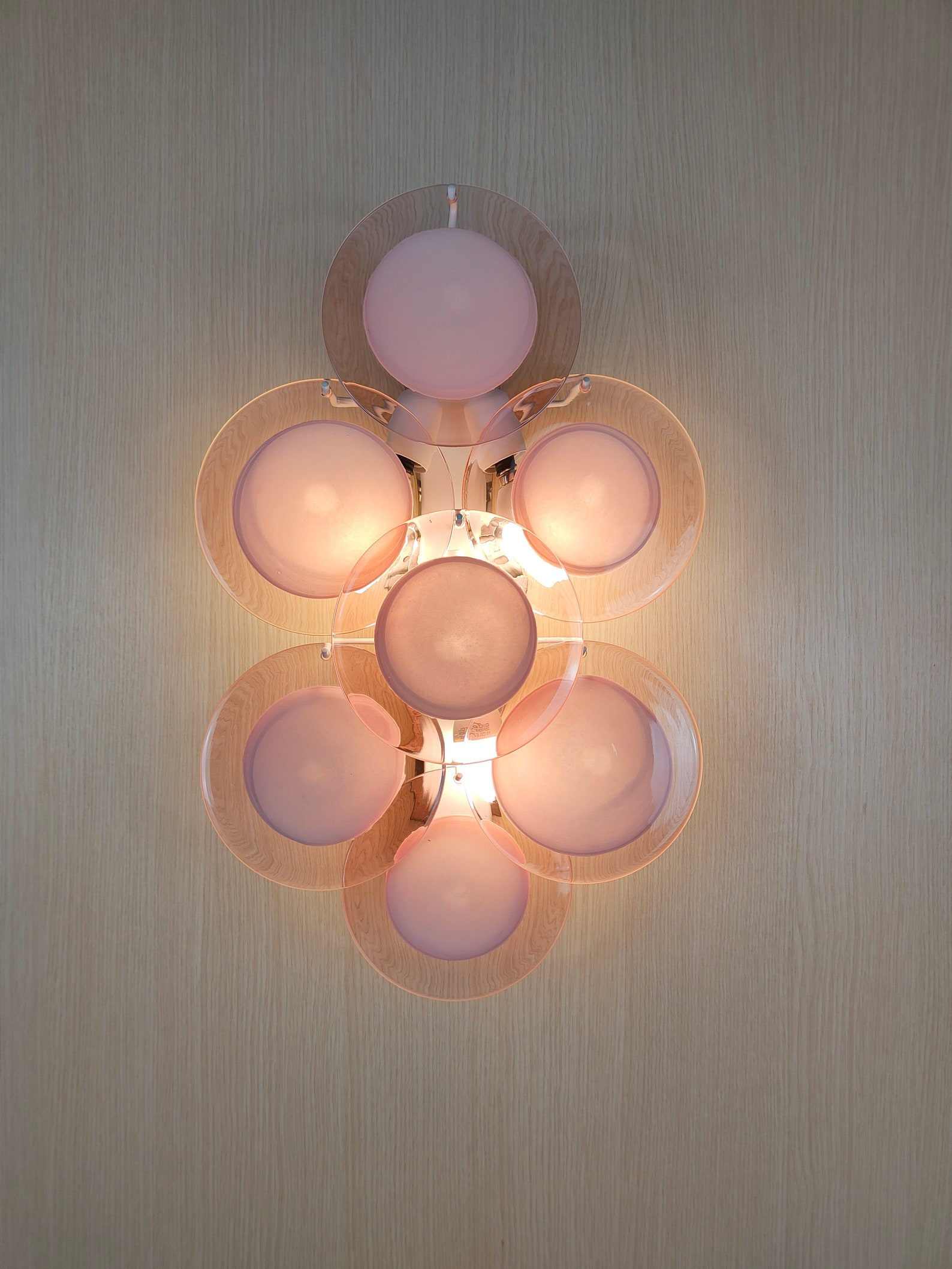 Murano Glass Pink Discs Wall Sconce - Etsy
